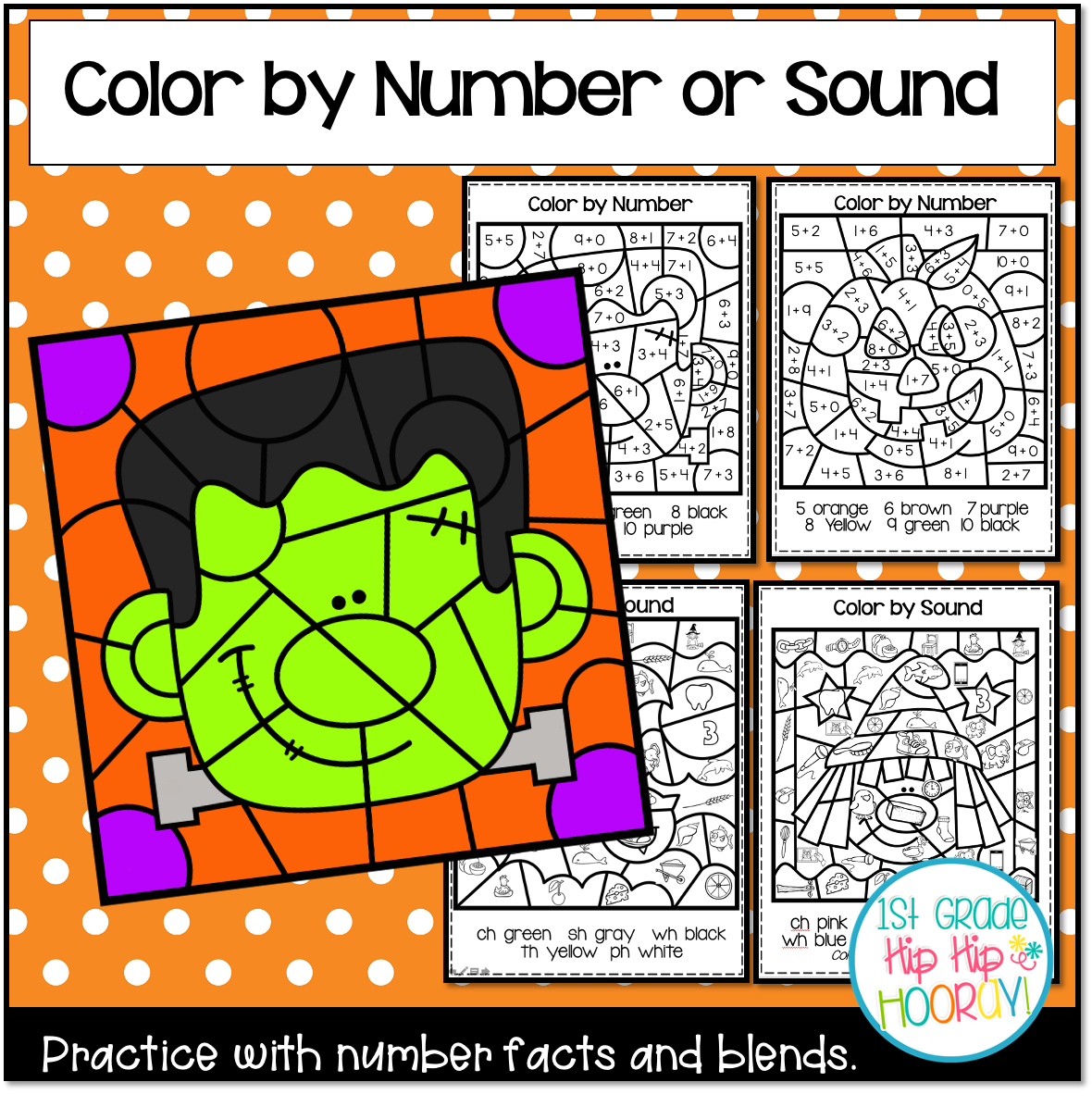 Color by Number and Sound – First Grade Hip Hip Hooray!