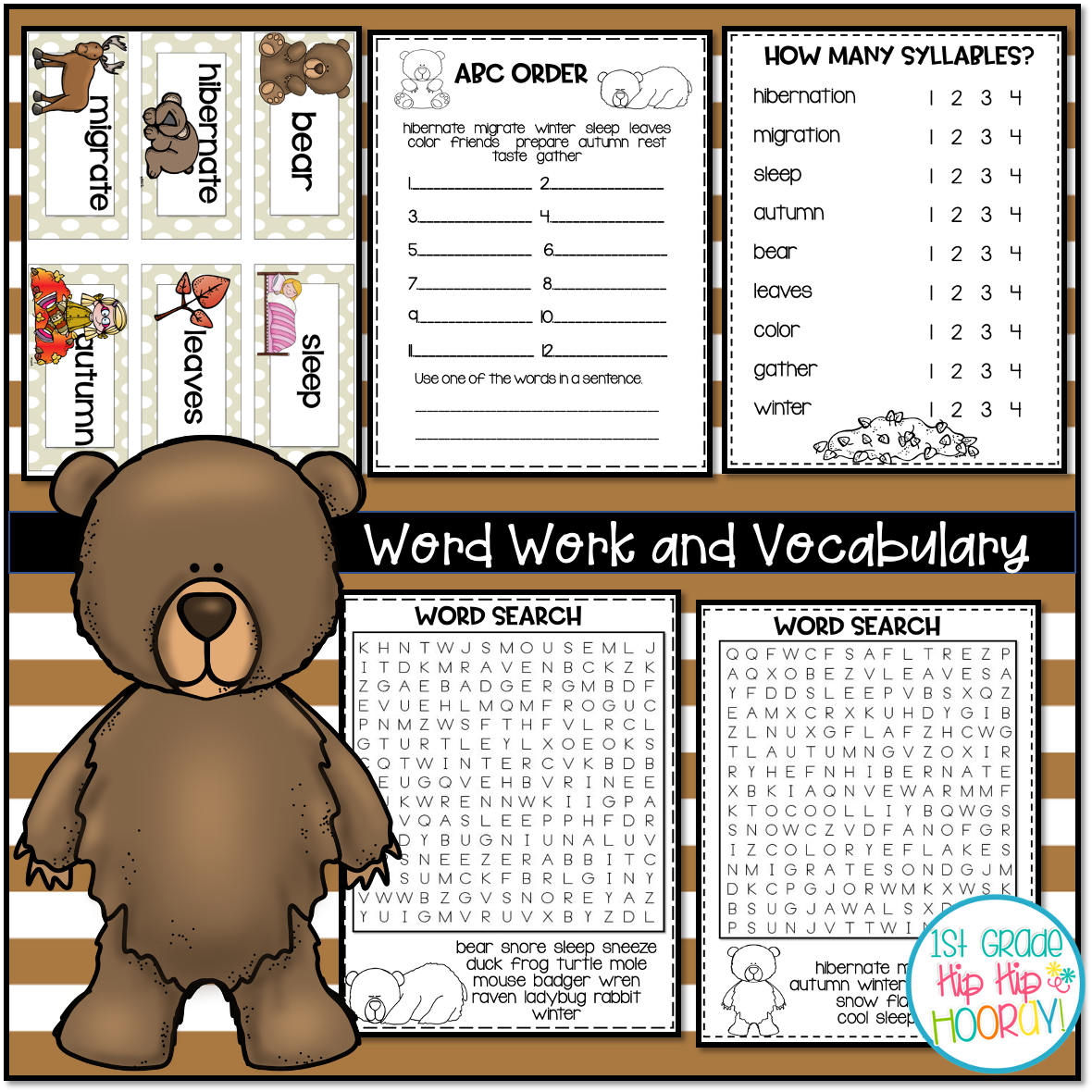 Favorite Bear Stories for Autumn into Winter – First Grade Hip Hip Hooray!