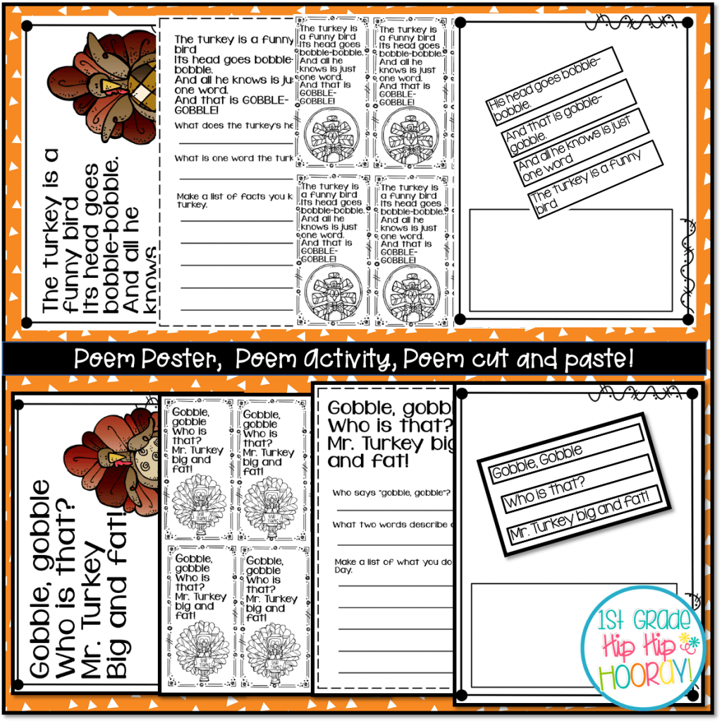 November Poetry – First Grade Hip Hip Hooray!