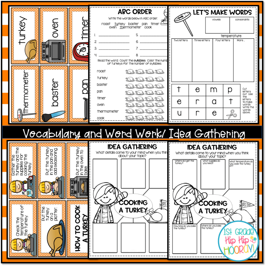 How to Cook a Turkey… writing and vocabulary! – First Grade Hip Hip Hooray!