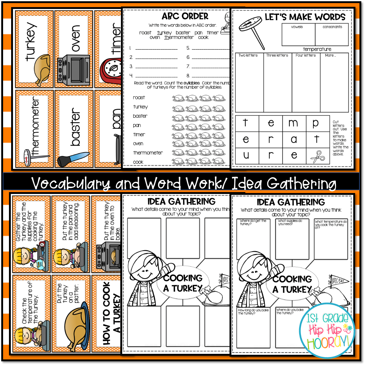 How to Cook a Turkey… writing and vocabulary! – First Grade Hip Hip Hooray!