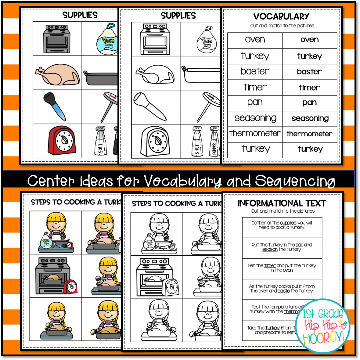 How to Cook a Turkey… writing and vocabulary! – First Grade Hip Hip Hooray!
