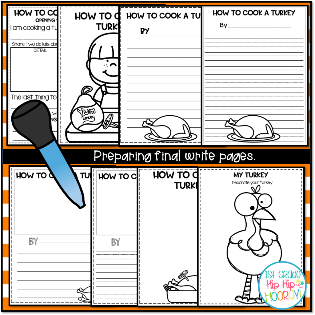 How to Cook a Turkey… writing and vocabulary! – First Grade Hip Hip Hooray!
