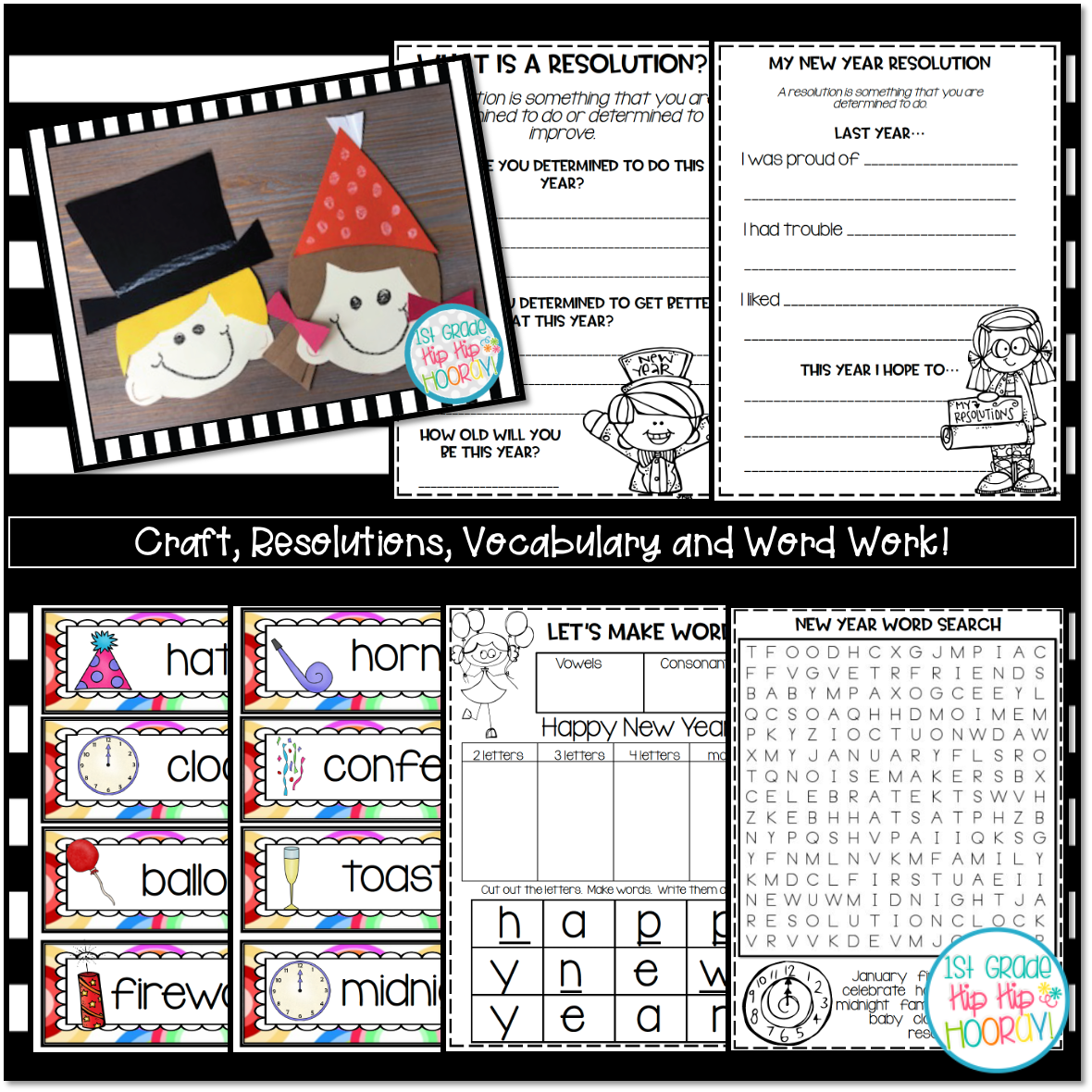 Happy New Year – First Grade Hip Hip Hooray!