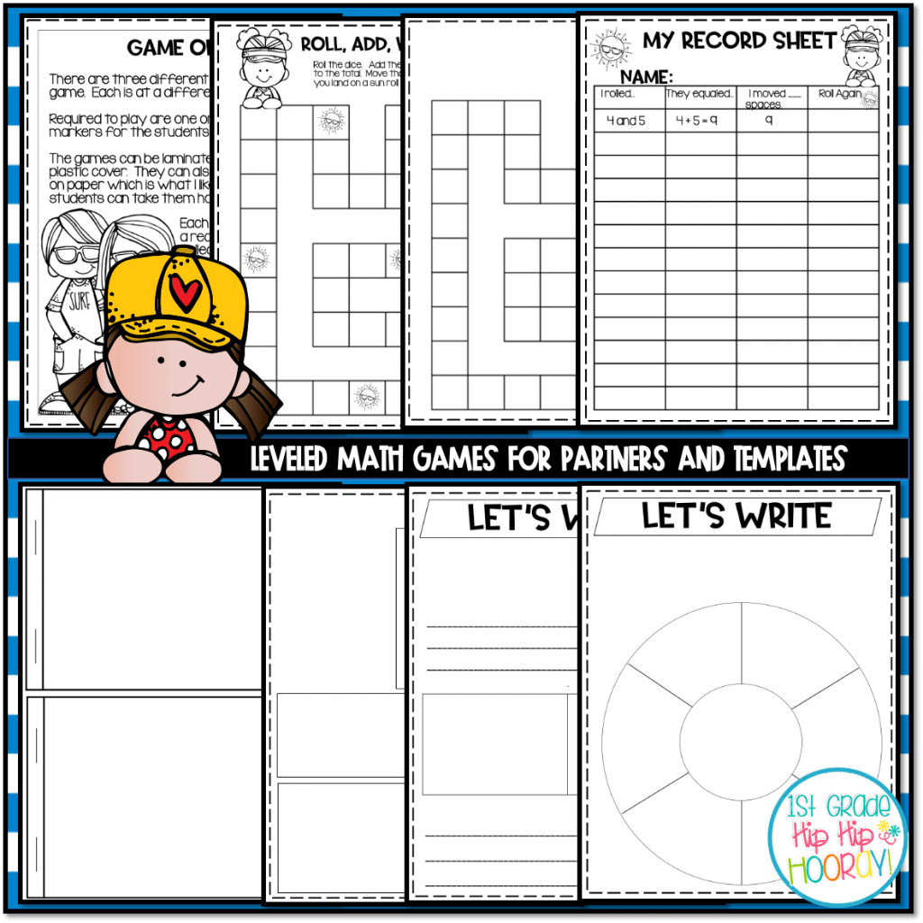 Summer Vacation with Leveled Reading, Writing and Math