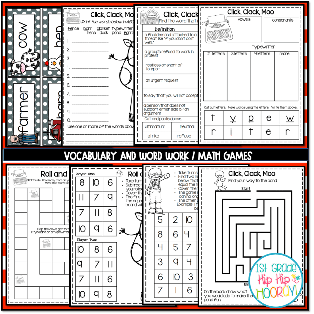 Book Companion for Click Clack Moo Cows That Type