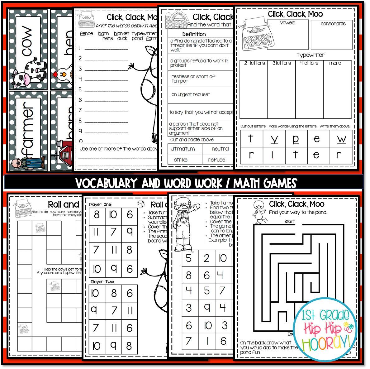 Book Companion for Click Clack Moo Cows That Type