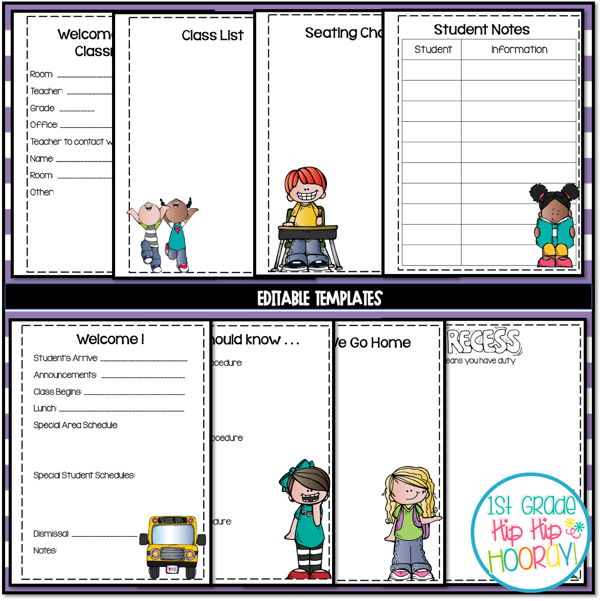 Editable Templates for a Substitute Binder with Lesson Plans