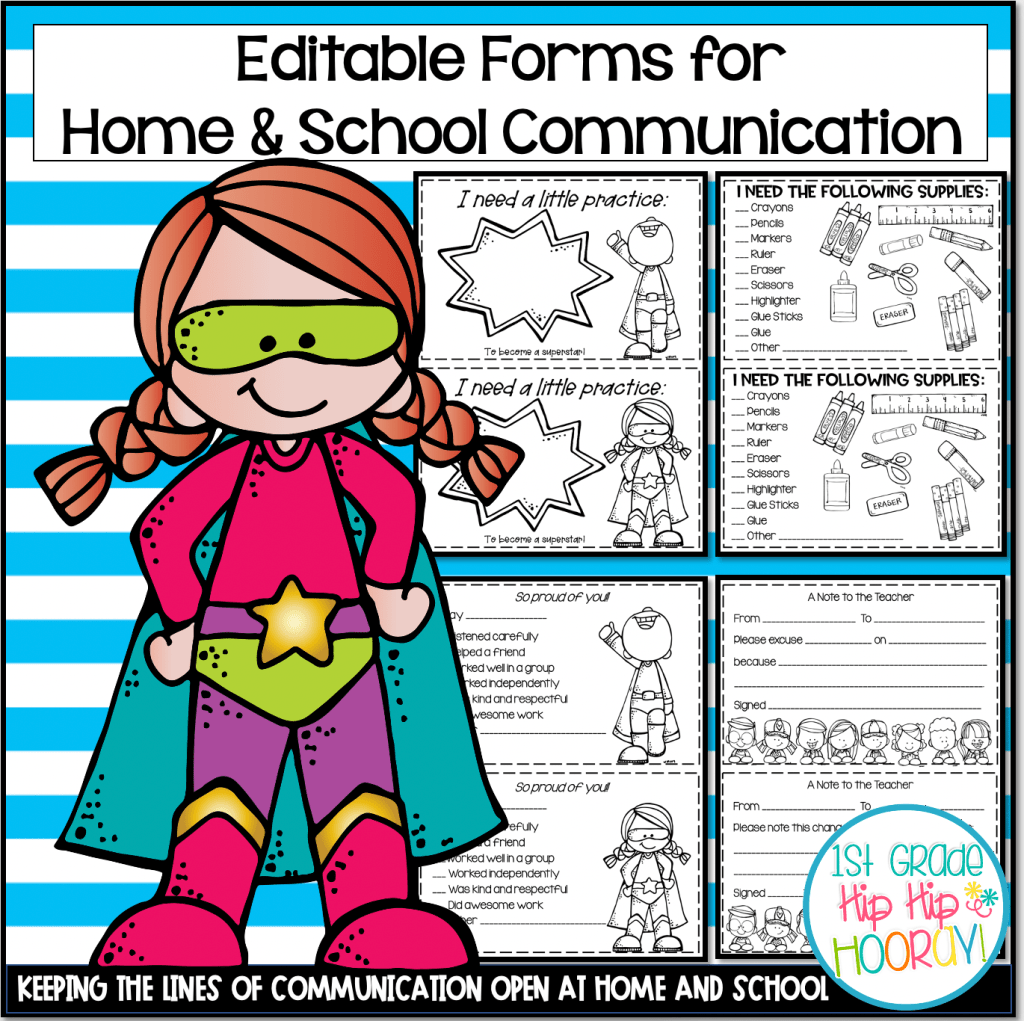 Editable Forms for Home and School Communication