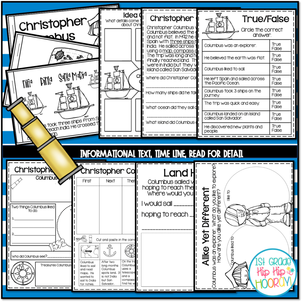 Christopher Columbus with Informational Text, Crafts and Activities