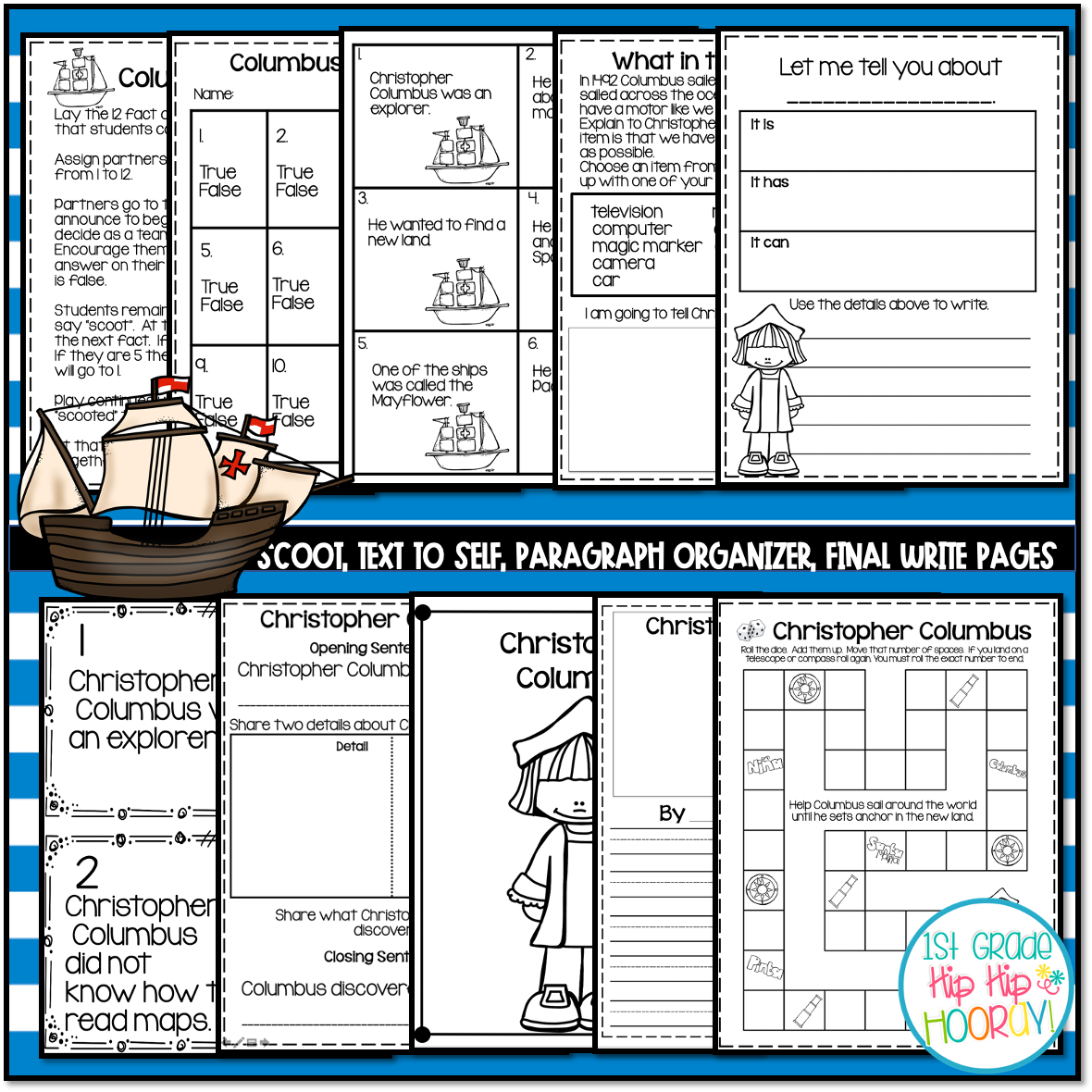 Christopher Columbus with Informational Text, Crafts and Activities