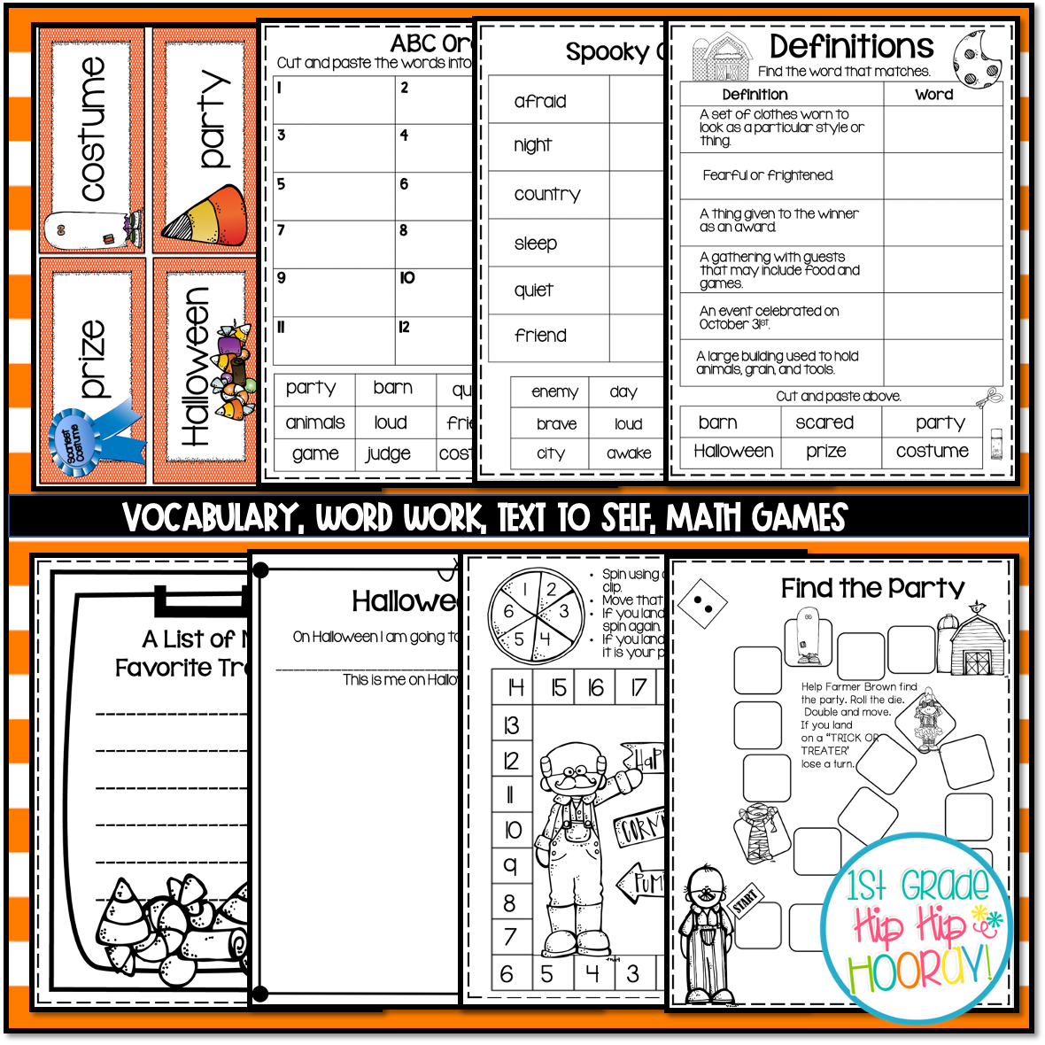 October – First Grade Hip Hip Hooray!