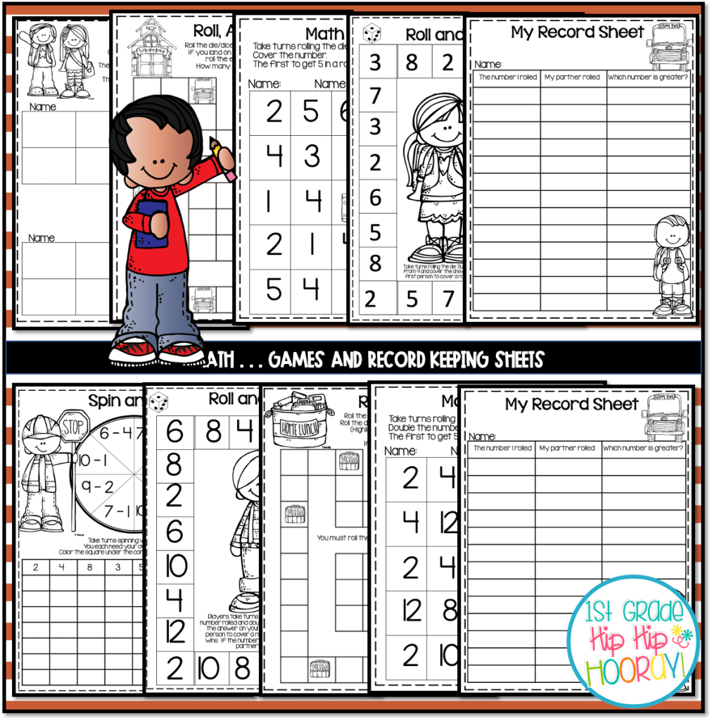 Math and Literacy Games and Activities with a September Theme
