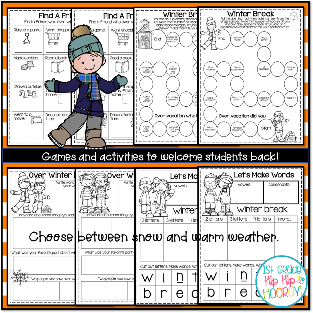 Welcome Back from Winter Break Activities and Games