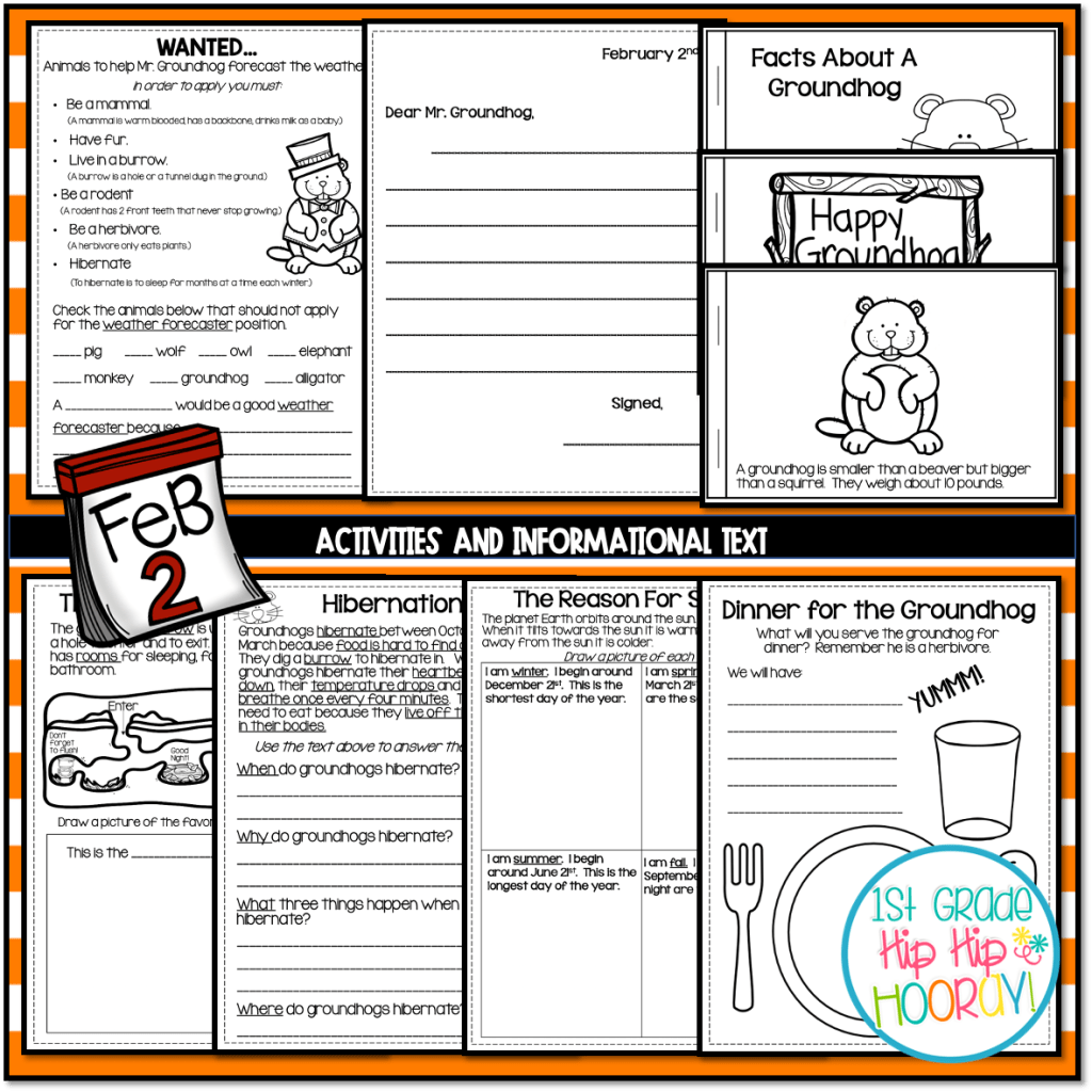 Week 23 Let’s Celebrate Groundhog Day – First Grade Hip Hip Hooray!